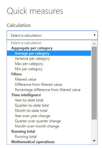 Quickmeasures Dataveld